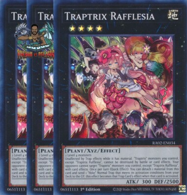 Yugioh! 3x Traptrix Rafflesia RA02-EN034 Ultra Rare 1st Ed NM | eBay