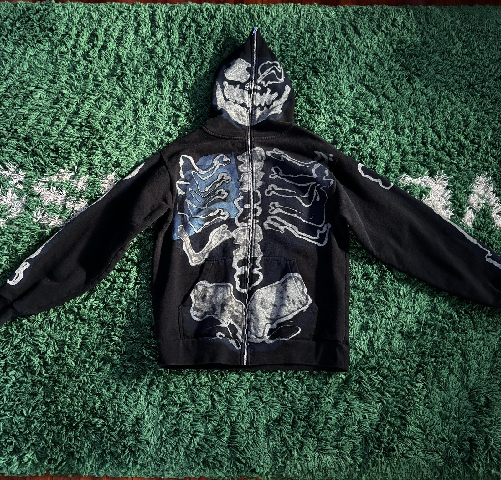 Travis Scott × Fragment Skeleton Graffiti Full Zip Ho… - Gem
