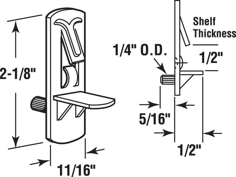 Shelf Support Peg Self Locking Clips Plastic Clear For Cabinet Wood ...
