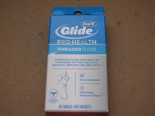 Oral-B GLIDE Pro-Health Dental THREADER FLOSS 30 Single Use Packets ...