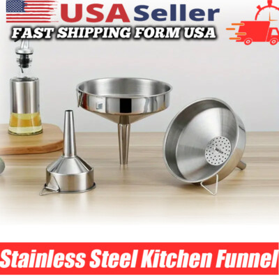 12cm 1-piece Stainless Steel Canning Funnel Set - Wide Mouth Funnel | eBay