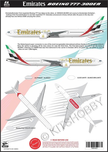 8A Decals 1/200 Boeing 777-300ER - Laser Decal | eBay