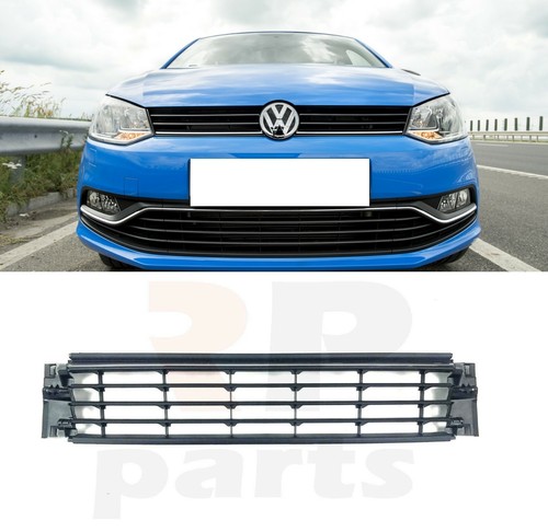FOR VW POLO 6R 6C 2014 - 2017 CENTER FRONT BUMPER LOWER GRILLE CHROME ...