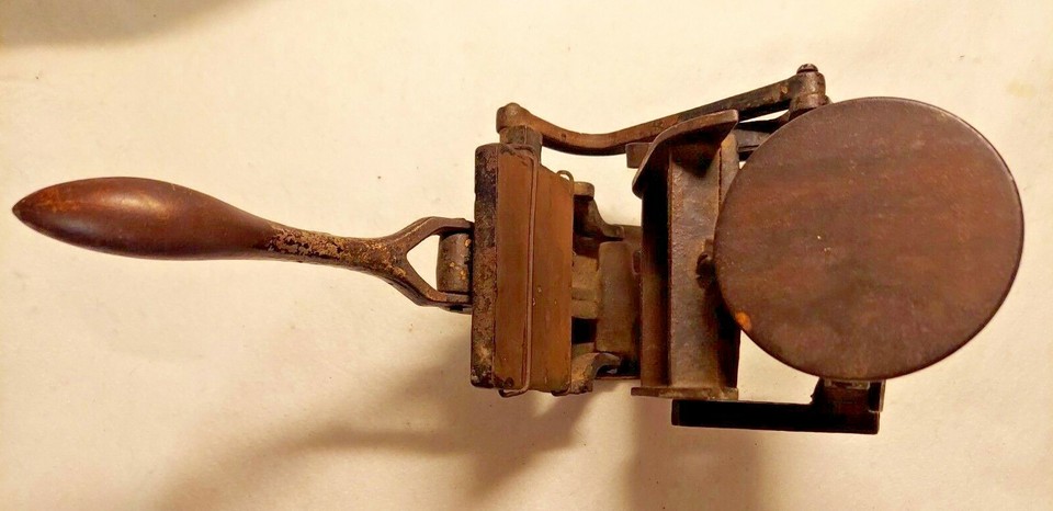 ANTIQUE CAST IRON SMALL PRINTING PRESS BUSINESS CARD TABLETOP Baltimore ...