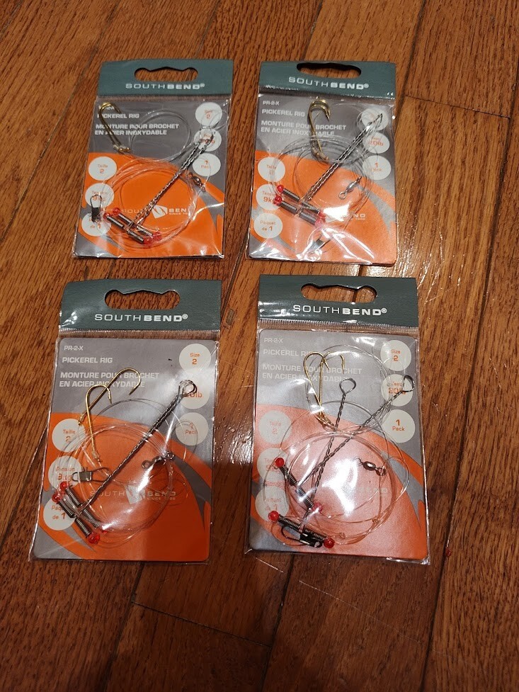 4 Packs - South Bend Pickerel Rig PR-2-X, Size 2, 20lb test, Crappie ...