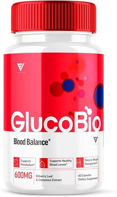 Gluco Bio Blood Sugar Balance GlucoBio Heart Health Glycogen Capsules ...