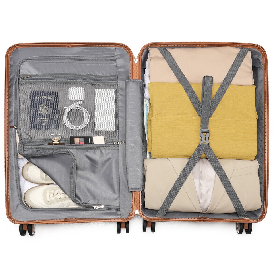 20/24/28 Inch Hard Shell PP 4 Wheels Suitcase Set Hand Cabin Luggage ...