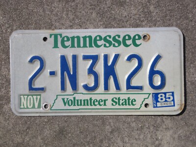 1985 Tennessee License Plate Chevrolet Ford Chevy Davidson County ...