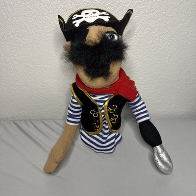 Melissa & Doug Barnacle Bart Pirate Hand Puppet Plush Toy Theater Stick ...