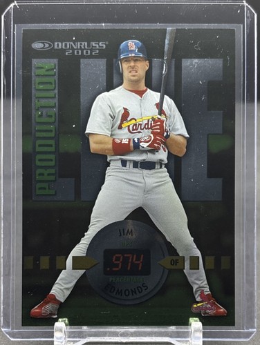2002 DONRUSS MLB Baseball #PL-57 Jim Edmonds Cardinals Production Line ...