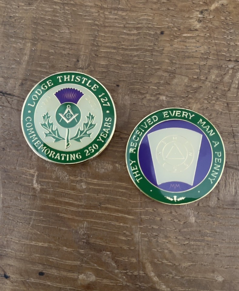 250th Anniversary Masonic Mark Token Lodge Thistle 127 Scotland. | eBay UK