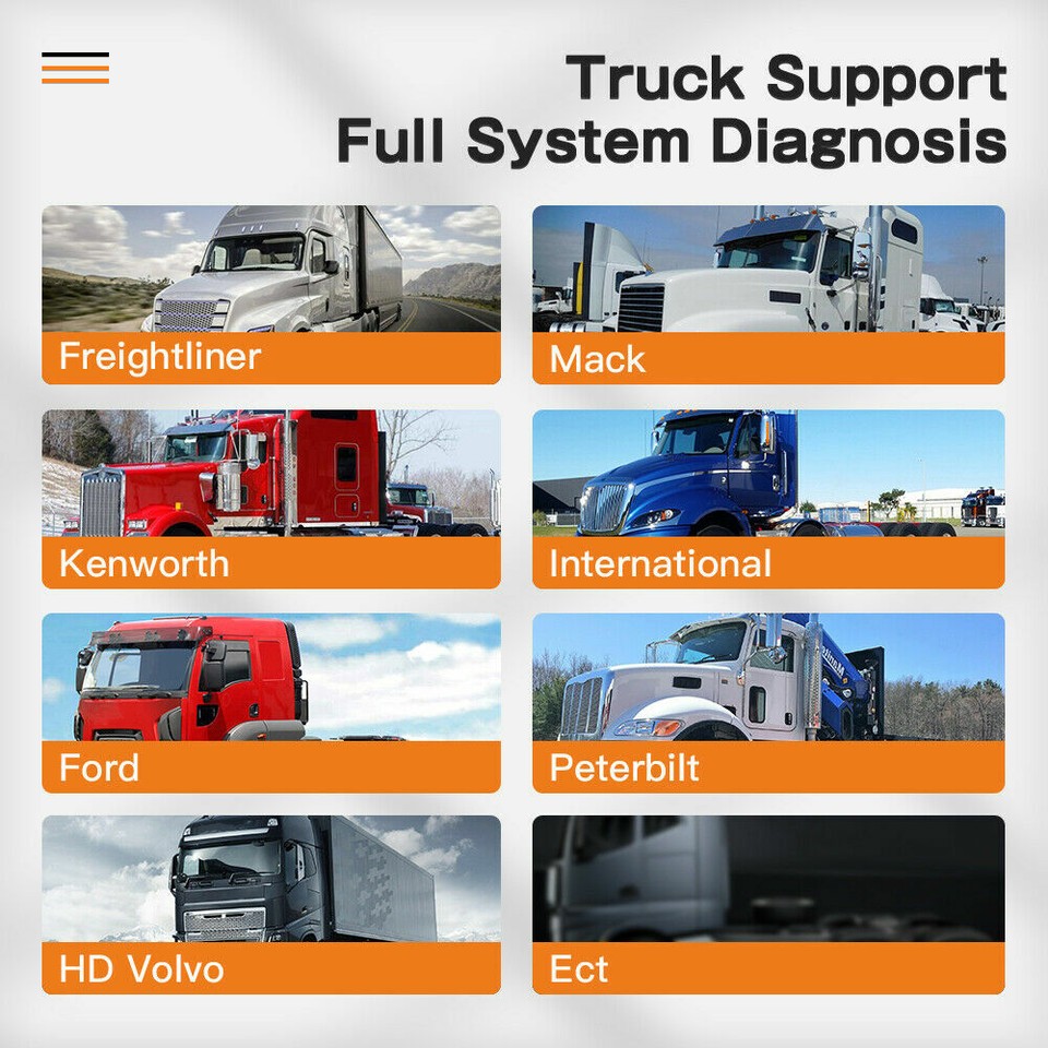 For Freightliner Peterbilt Heavy Duty Truck Scanner Diesel All System ...