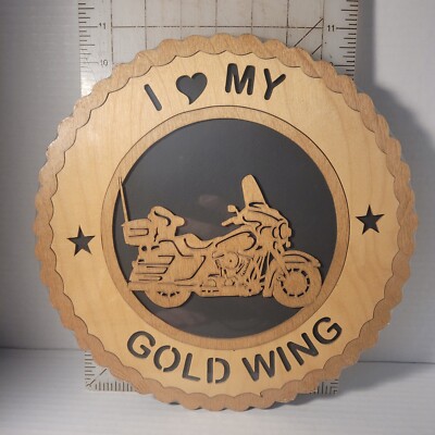 I LOVE MY GOLDWING Motorcycle Wooden 11" Diameter Plaque/Sign/Wall ...