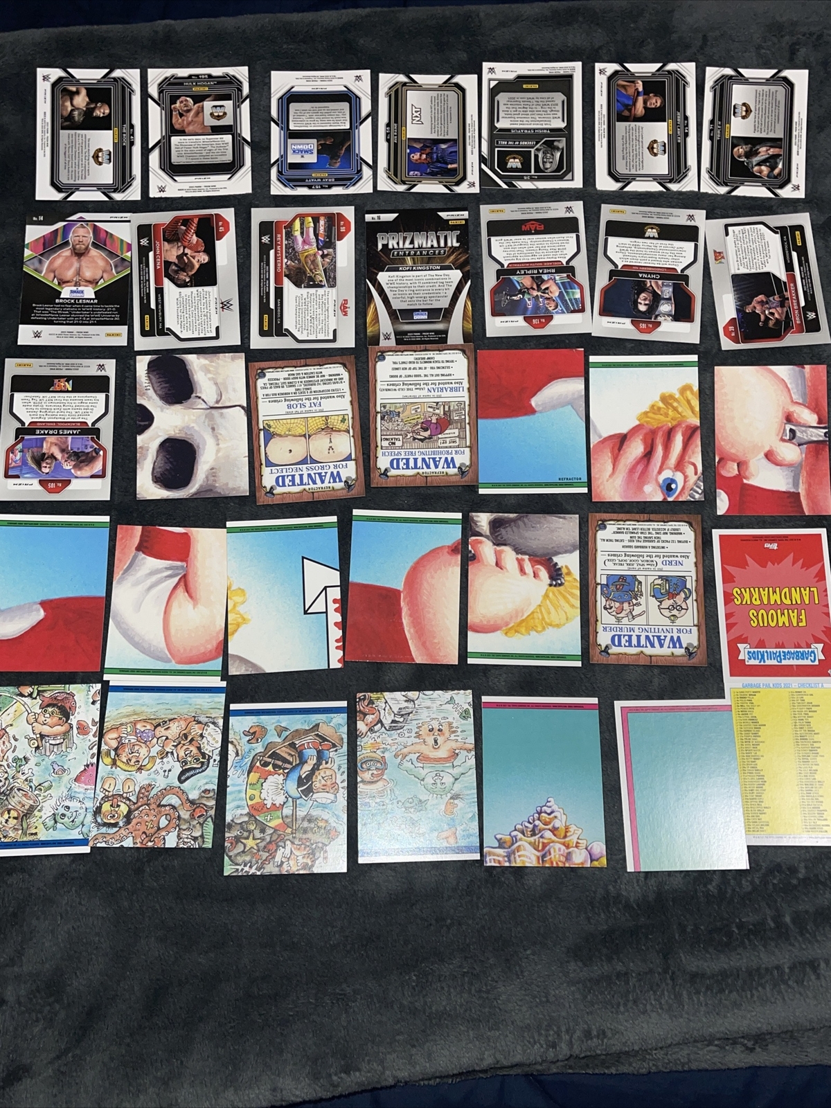wwe garbage pail kids 35-card ! The Rock, Hulk Hogan,bray Wyatt Maxe ...