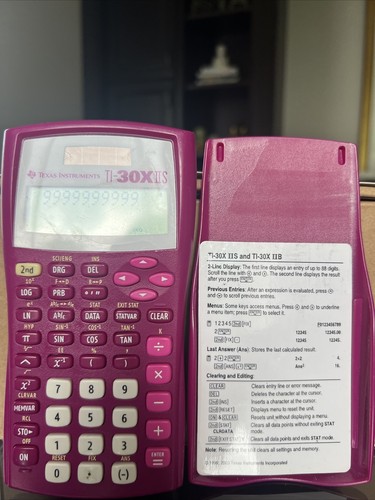 Texas Instruments TI-30X IIS Pink Solar Powered Scientific Calculator ...