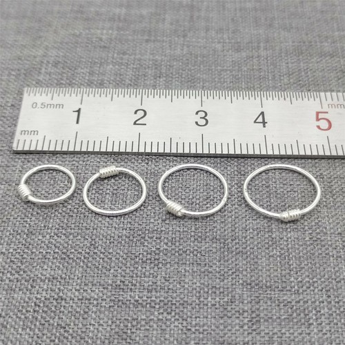 10prs of 925 Sterling Silver Shiny Earring Hoops Ear Wire Hoop 8mm 9mm ...