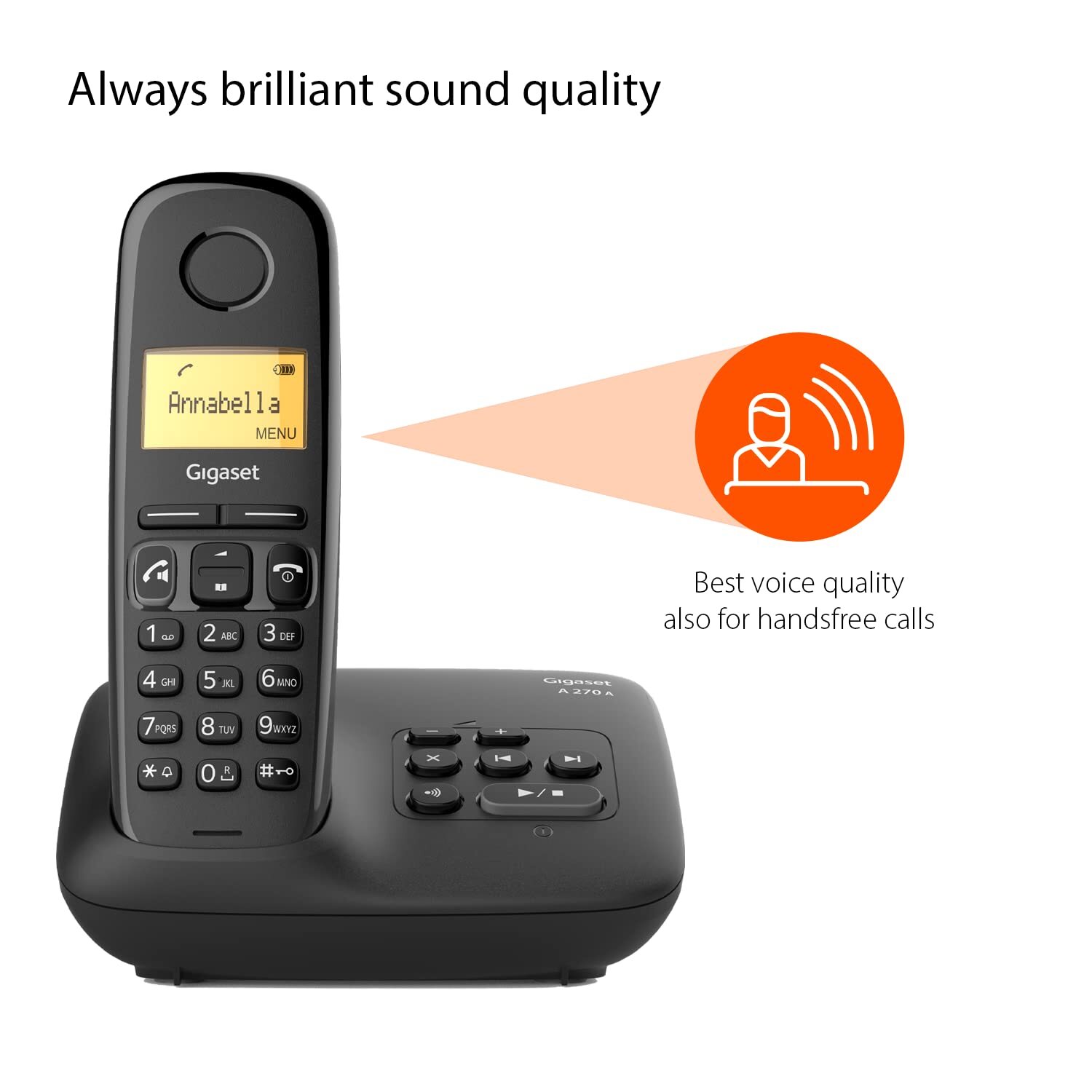 Gigaset A270A Duo - Cordless DECT phone with 2 handsets, answering ...