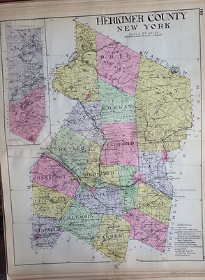 1912 HERKIMER COUNTY NEW CENTURY ATLAS MAP COUNTIES OF THE STATE OF NEW ...