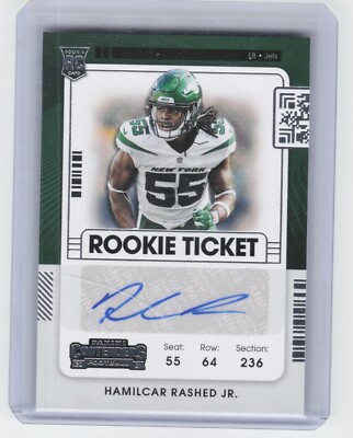 2021 Panini Contenders Hamilcar Rashed Jr #298 Rookie Ticket Auto Jets ...