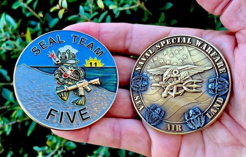 Navy Seal Team 5 Five Bone Freddie Frog Trident Seals Challenge Coin ...