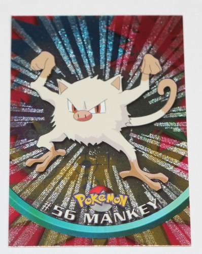 Mankey #56 Chrome Holo Foil Starburst Rare Pokemon 1999 Topps Card TV ...