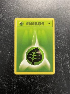 1st Edition Grass Energy 101/102 Shadowless Base Set Pokemon Card NM | eBay