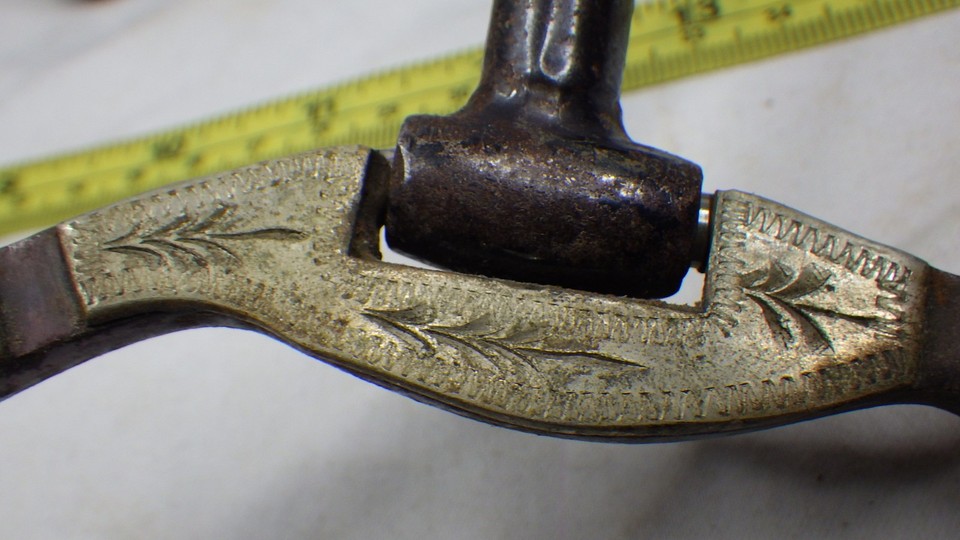 Vintage Western Horse Bit Hand Engraved Silver Overlay Curb Swept Back ...