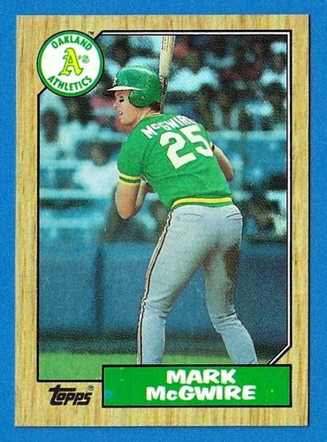 1987 TOPPS MARK MCGWIRE ERROR ROOKIE CARD #366 BLUE CIRCLE YELLOW DOTS ...