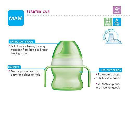 MAM Starter Cup (1 Count), MAM Sippy Cup, Drinking Cup with Extra-Soft ...