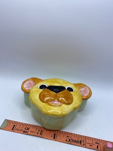 2001 Gare Inc, Ceramic Teddy Bear Face Trinket Box Pre Owned | eBay