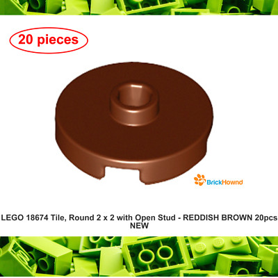 LEGO 18674 Tile, Round 2 x 2 with Open Stud - REDDISH BROWN 20pcs NEW ...
