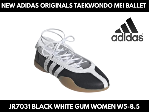 New adidas Originals Taekwondo Mei Ballet JR7031 Black White Gum Women ...
