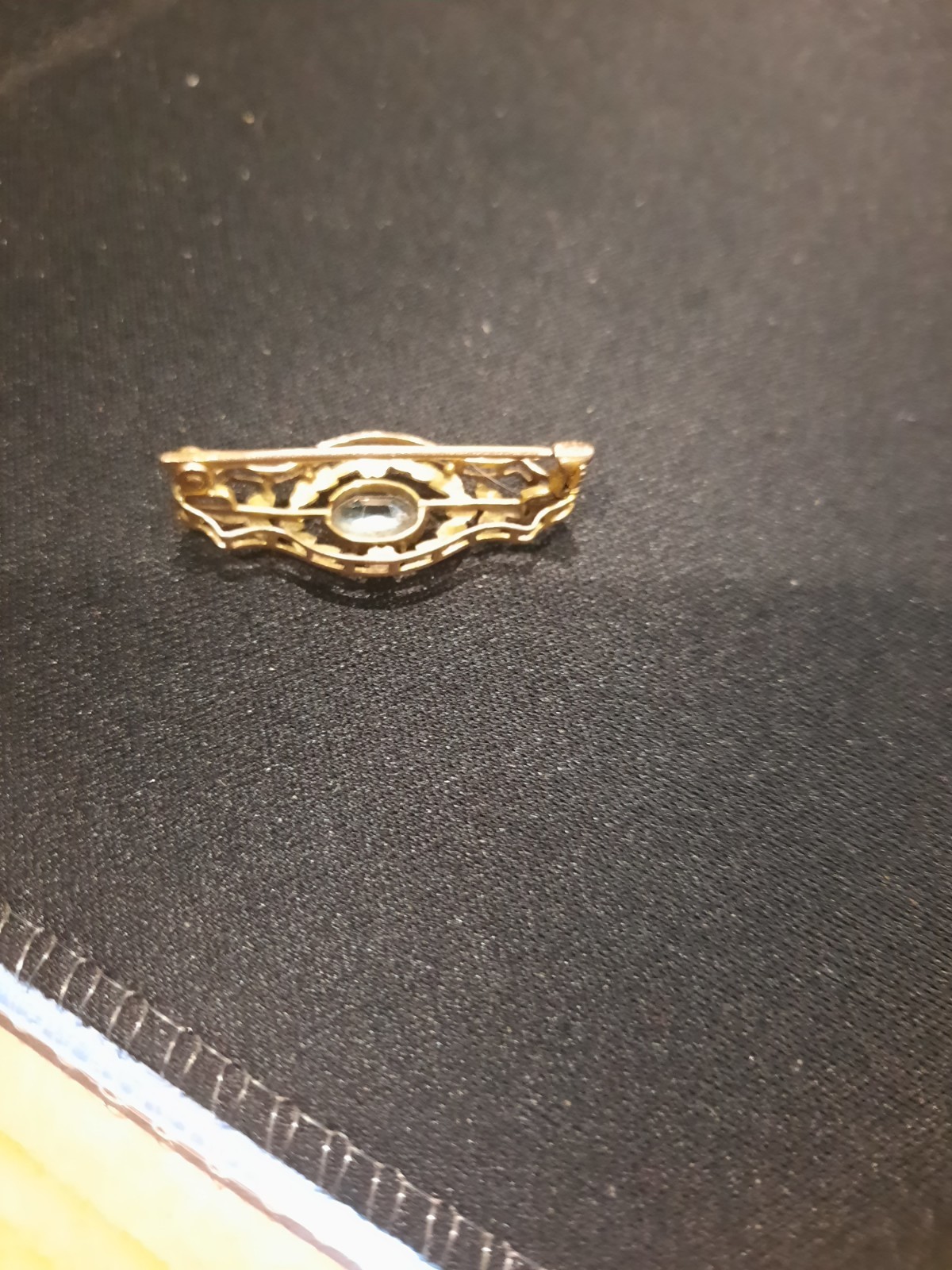 10k Yellow Gold vintage brooch with light blue stone 2.0 gram | eBay