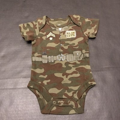 Wonder Nation Baby Boys’ Major Cutie Army Camo Bodysuit Size Newborn | eBay