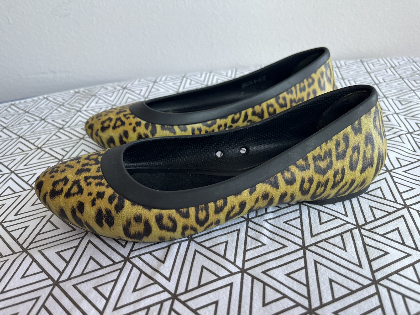 Crocs Lina Graphic Animal Leopard Print Ballet Flats … - Gem