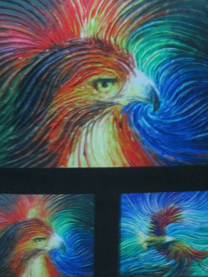 Mod Eagle Multi Colors Swirls 7 Block Digital Art Printing Cotton ...