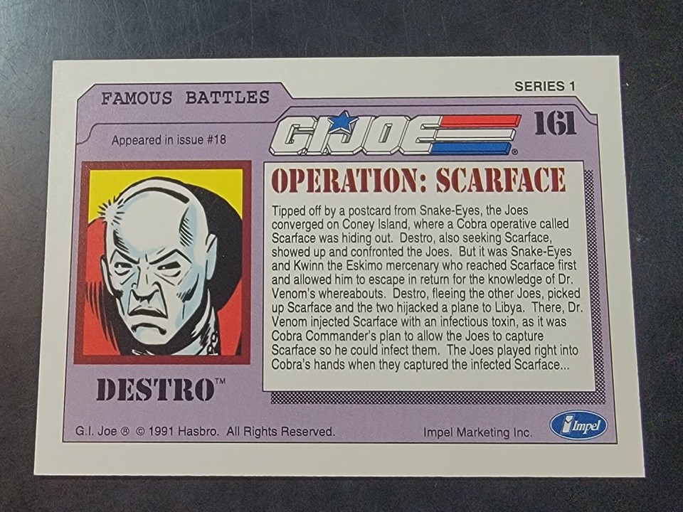 1991 Impel GI Joe #161 Operation Scarface | eBay