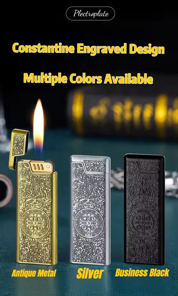 ZORRO 799s Slim Metal Butane Lighter Windproof Constantine Engraved ...