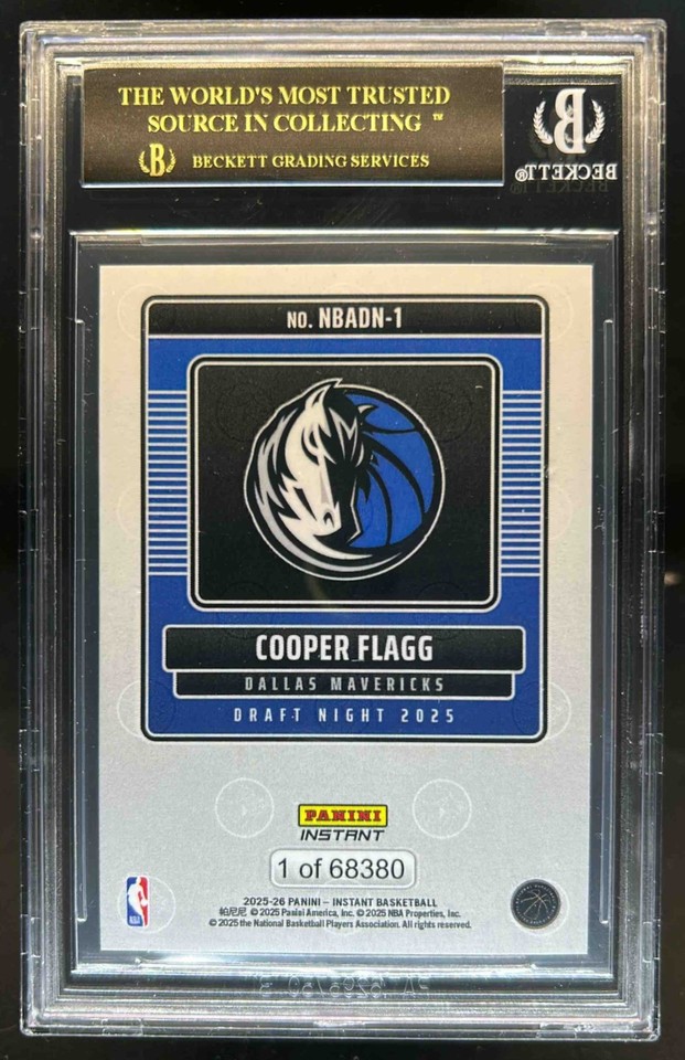 2025 Panini Instant NBA Draft Night Cooper Flagg RC Black Label #NBADN ...