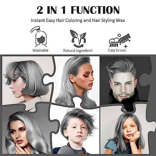 Temporary Silver Hair Spray Color Wax 4.23 oz, Instant Natural ...