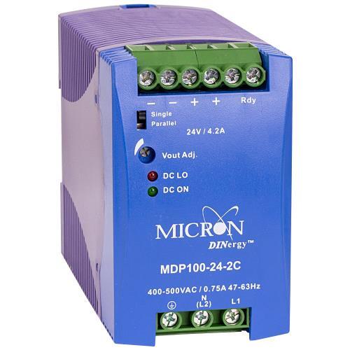 MDP100-24-2C, Power Supply, DIN-rail mount, 24V/4.2A OUT, 400-500VAC 1 ...