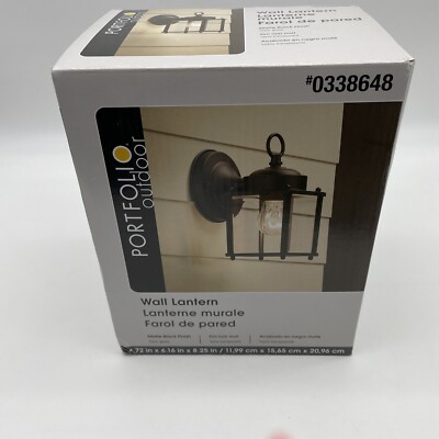 Portfolio Outdoor Wall Lantern Matte Black Finish With Clear Glass | eBay