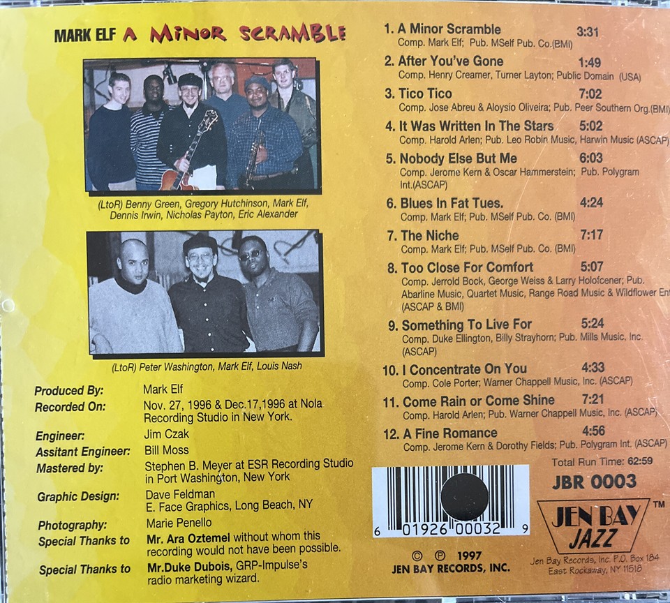 Mark Elf ‎: A Minor Scramble (cd) + Benny Green, Nicholas Payton & More ...
