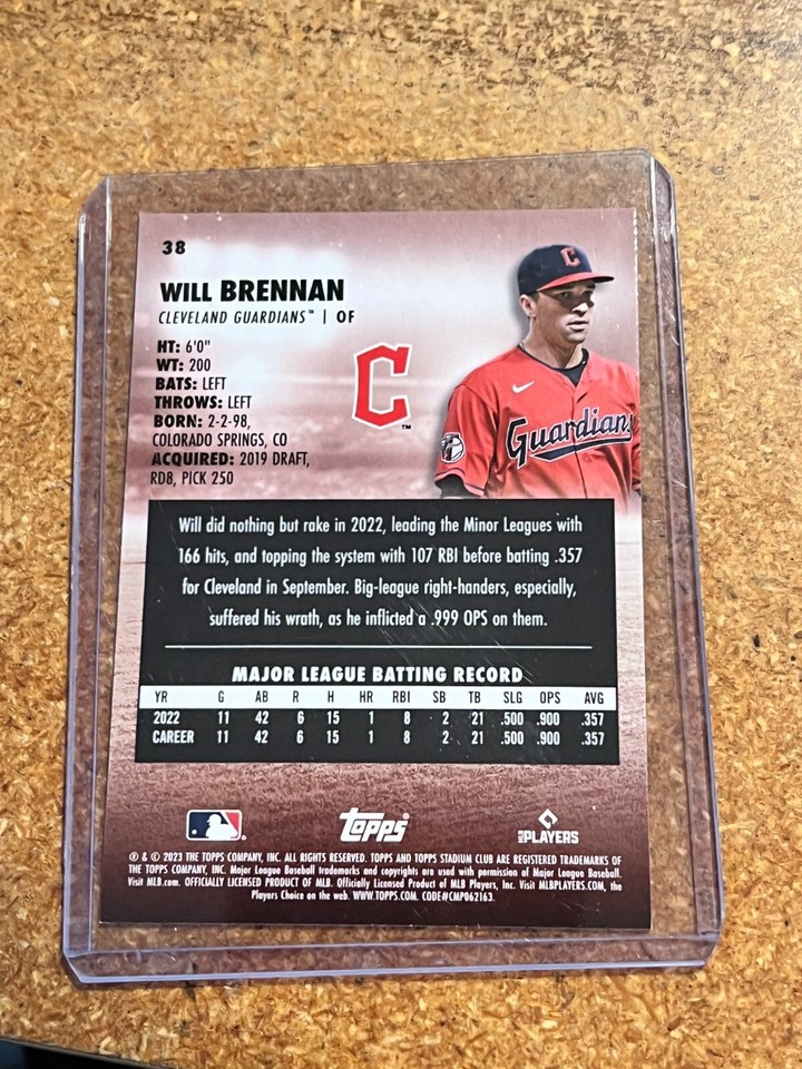 2023 Topps Stadium Club Baseball Red Foil # 38 Will Brennan RC | eBay