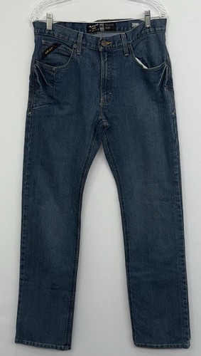 Ariat Rebar M4 Relaxed Fit Boot Cut Men’s 32X36 Blue Jeans Medium Wash ...