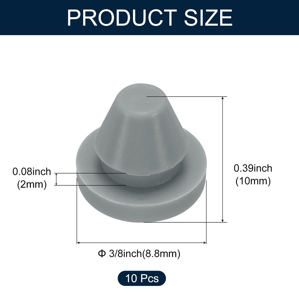 10pcs Hole Plug 3/8 Inch (8.8mm) Button Plugs Fit for 7-8mm Hole, Grey ...