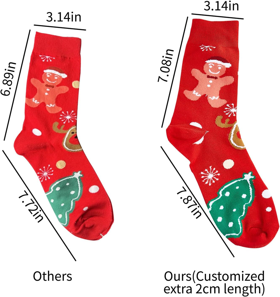 Christmas Socks for Women Teens, Crazy Christmas Gifts Xmas Crew Funny ...