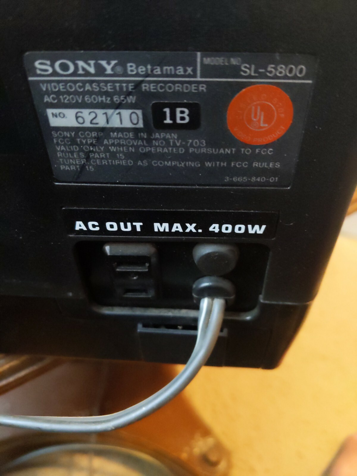 Sony Betamax Video Cassette Recorder Time Commander SL-5800 Powers Up ...