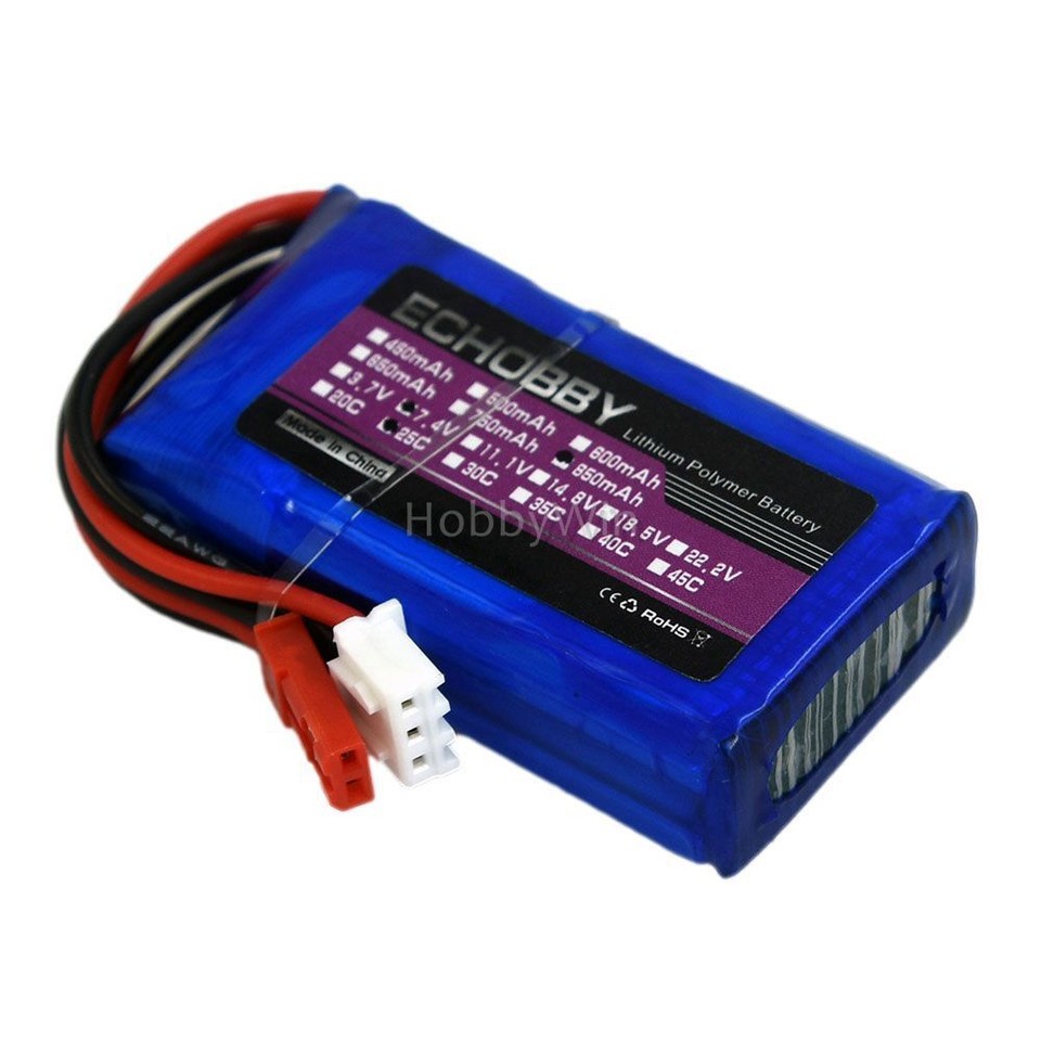 7.4V 2S 850mAh 25C LiPO Battery JST plug for RC Drone Model Airplane ...