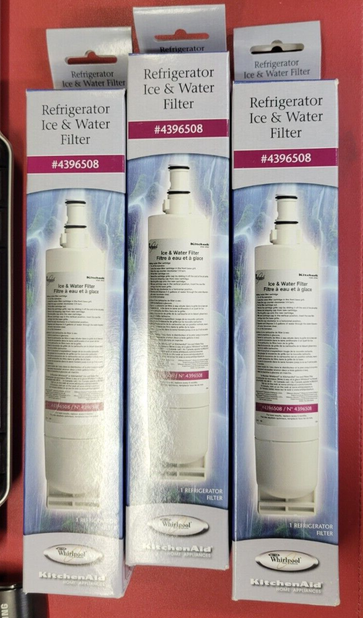 Qty 3 GENUINE Whirlpool 4396508 Refrigerator Water Filter KitchenAid ...